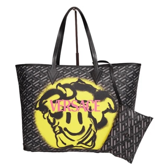 Versace | Bags | Versace Medusa Greca Smiley Face Tote | Poshmark